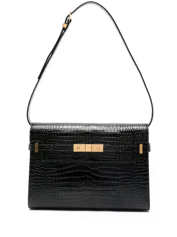 Saint Laurent Manhattan Crocodile-embossed Shoulder Bag