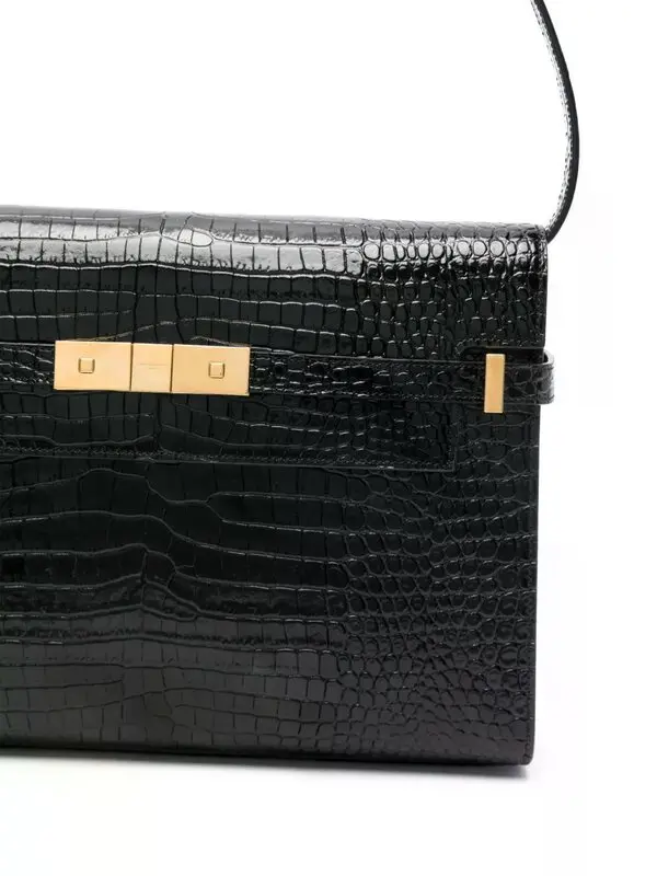 Saint Laurent Manhattan Crocodile-embossed Shoulder Bag