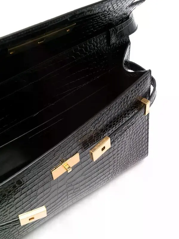 Saint Laurent Manhattan Crocodile-embossed Shoulder Bag