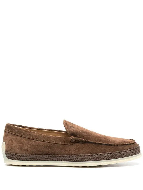 TOD'S Espadrille Detail Loafers - Brown