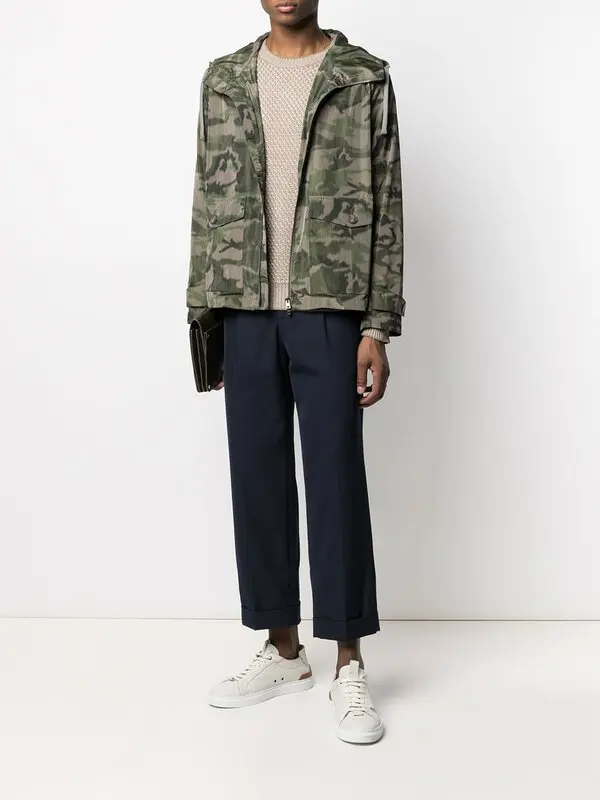 Herno Camouflage Print Hooded Jacket