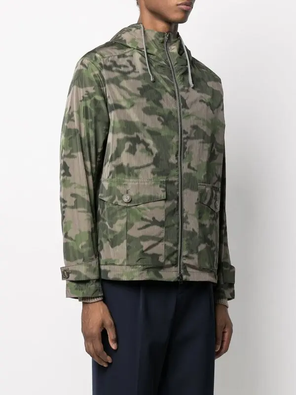 Herno Camouflage Print Hooded Jacket