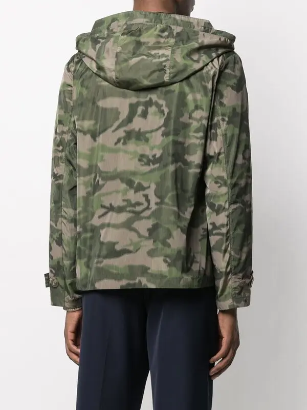 Herno Camouflage Print Hooded Jacket