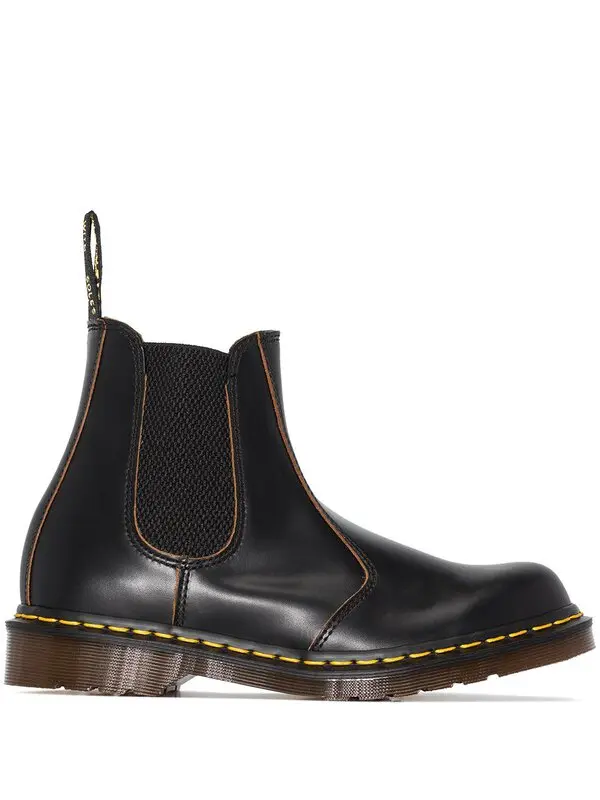 Dr. Martens Vintage Round-toe Leather Chelsea Boots - Black
