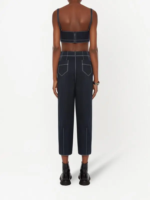 Alexander McQueen Contrast-stitch Cropped Top