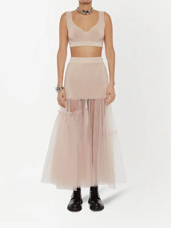 Alexander McQueen Ribbed Knit Cropped Top