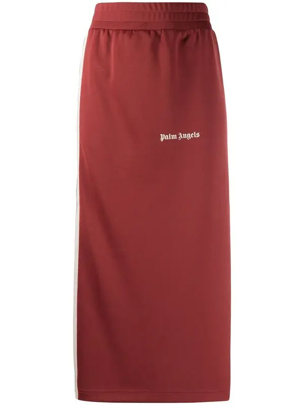 Palm Angels Side-stripe Logo-pint Skirt - Red