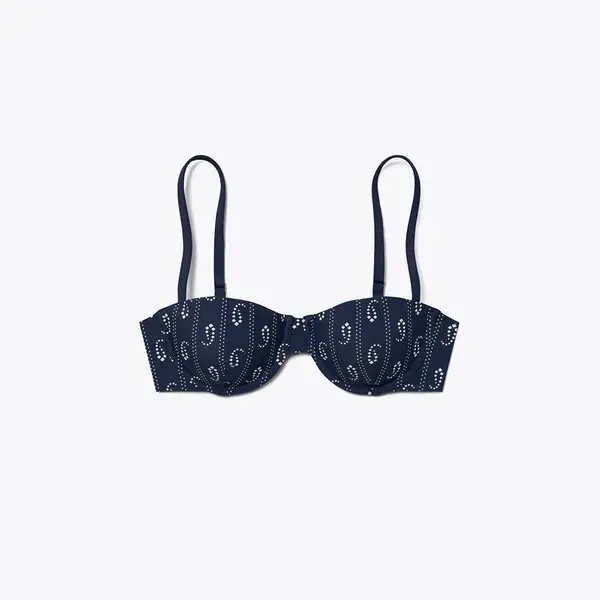 Tory Burch Balconette Bikini Top - Blue Paisley
