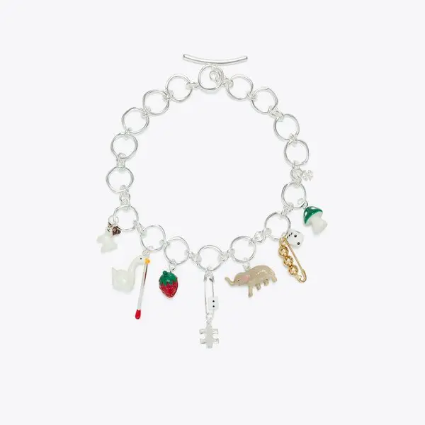 Tory Burch Curiosity Charm Necklace - Light Silver/multi