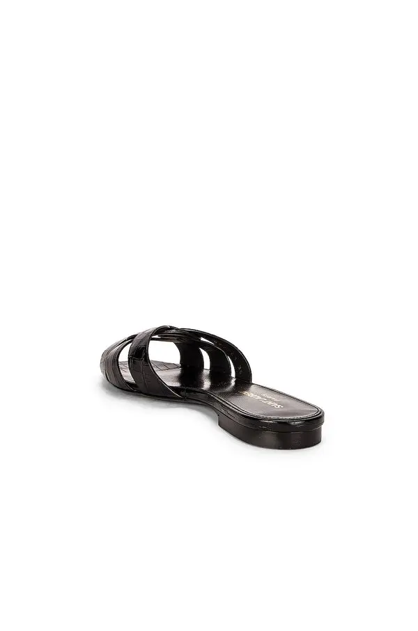 Saint Laurent Tribute Nu Pieds Flat Sandals - Noir