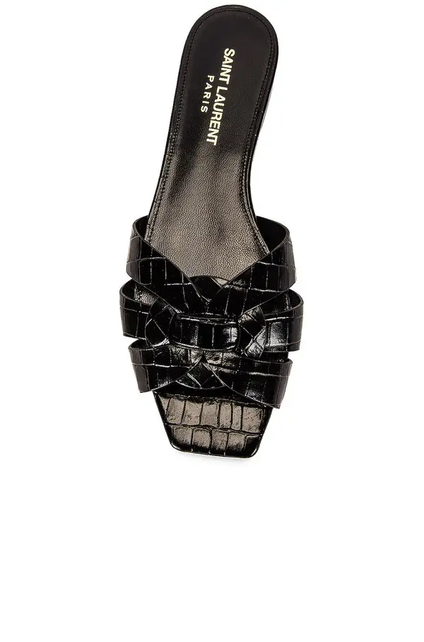 Saint Laurent Tribute Nu Pieds Flat Sandals - Noir