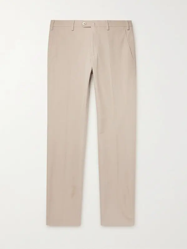 Loro Piana Slim-fit Cotton-blend Poplin Trousers
