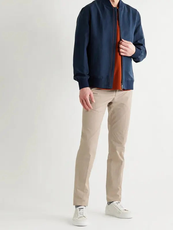 Loro Piana Slim-fit Cotton-blend Poplin Trousers