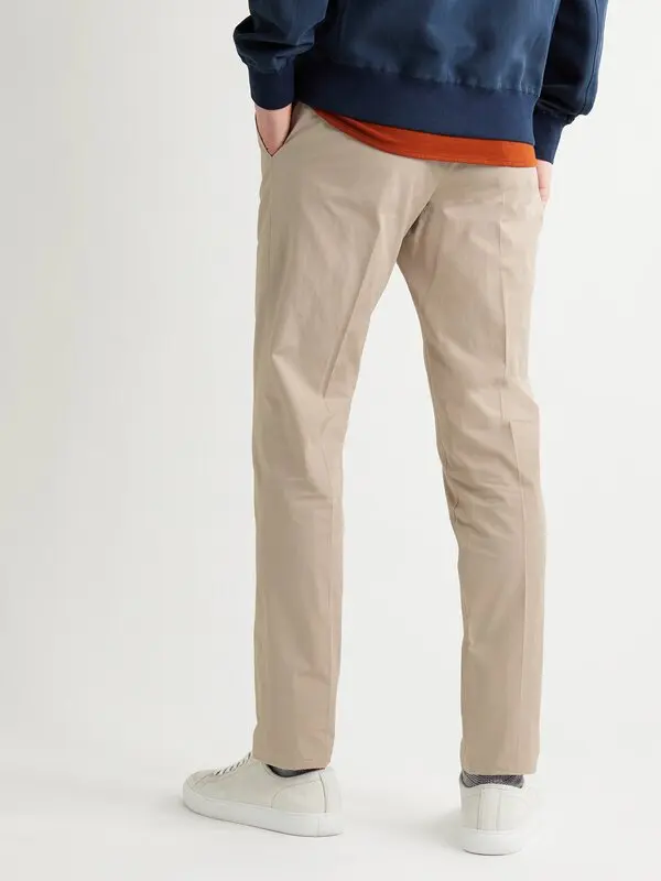 Loro Piana Slim-fit Cotton-blend Poplin Trousers