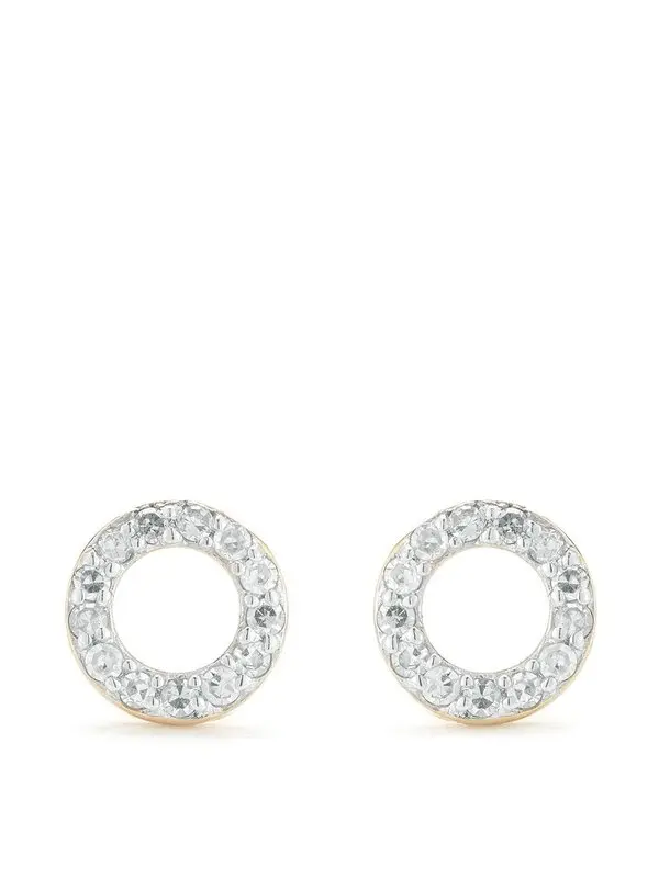 Mateo 14kt Yellow Diamond Mini Circle Stud Earrings - Gold