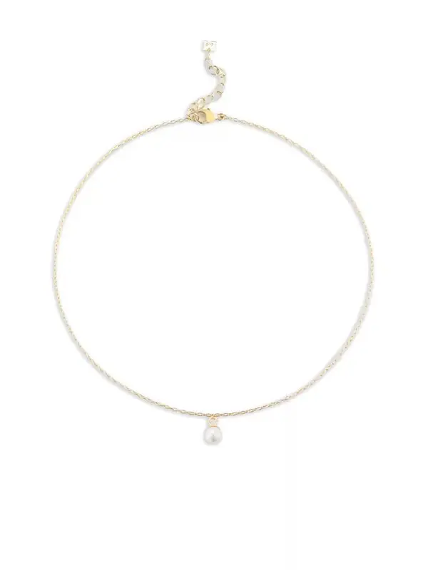 Mateo 14k Yellow Single Pearl Drop Chain Anklet - Gold