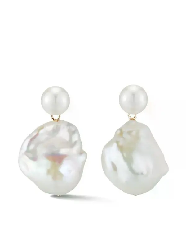 Mateo Duality Pearl Drop Earrings - Gold