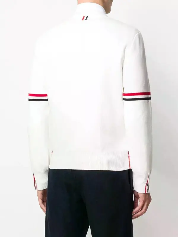 Thom Browne Tricolour 4-bar Cardigan - White