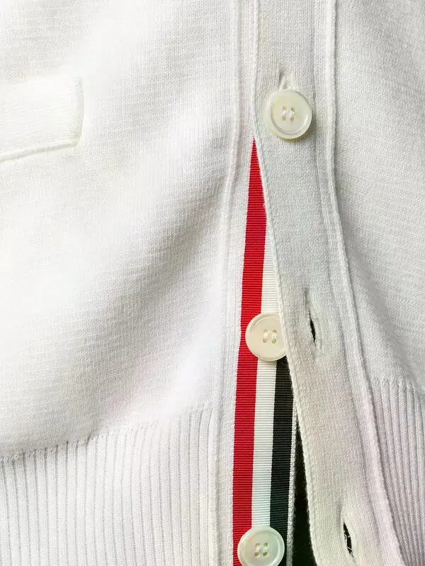 Thom Browne Tricolour 4-bar Cardigan - White