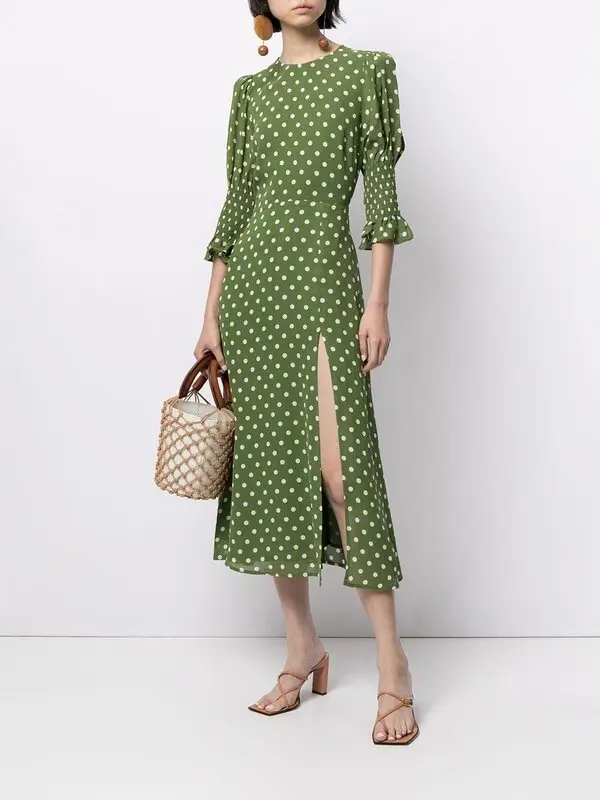 REFORMATION Carolena Polka-dot Print Dress