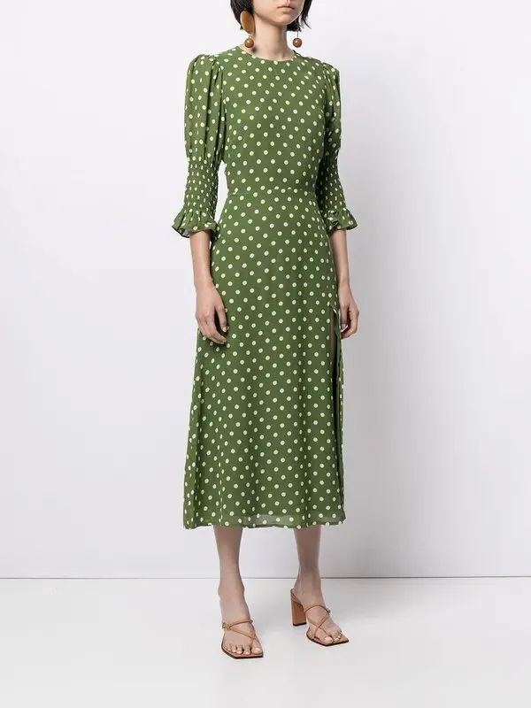 REFORMATION Carolena Polka-dot Print Dress