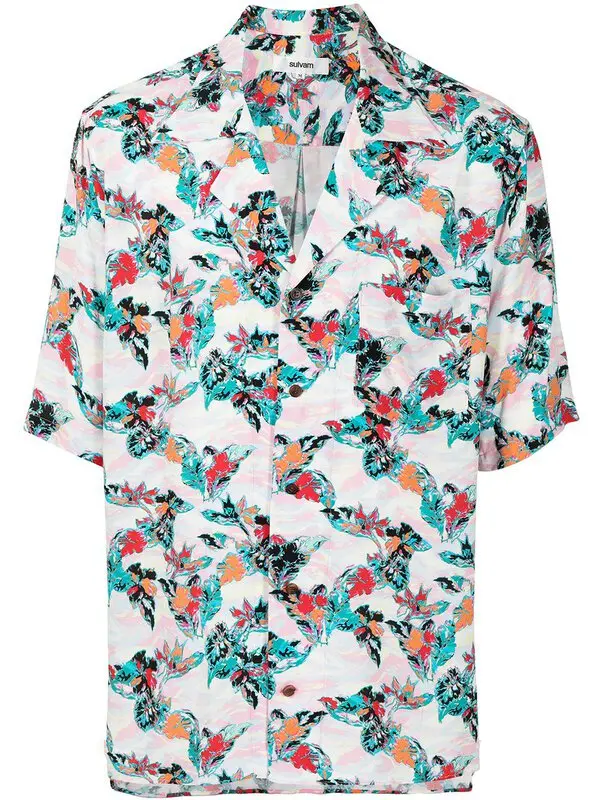 SULVAM Floral-print Shirt