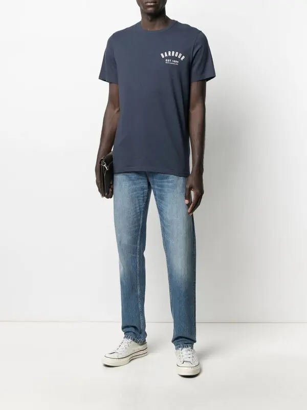 Barbour Logo-print Cotton T-shirt - Blue