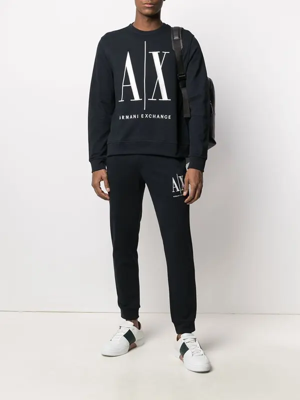 Armani Exchange Logo-embroidered Track Pants - Blue