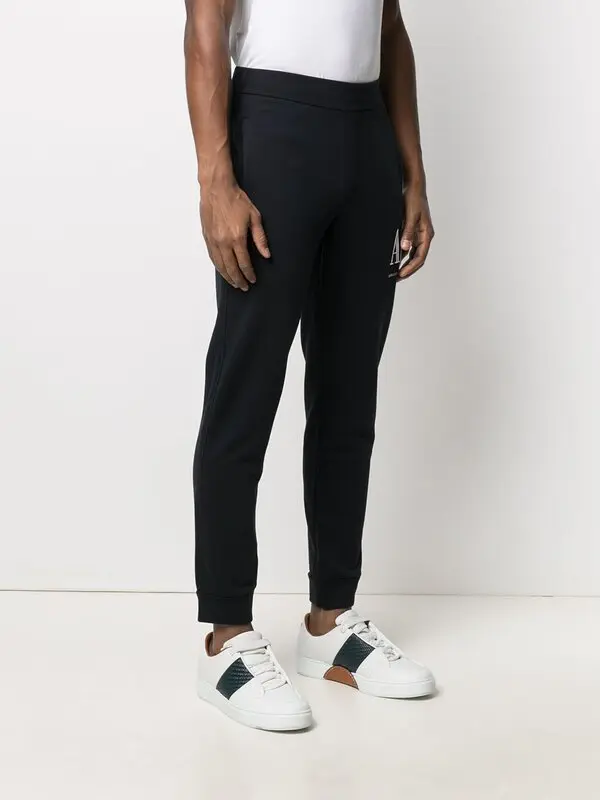 Armani Exchange Logo-embroidered Track Pants - Blue