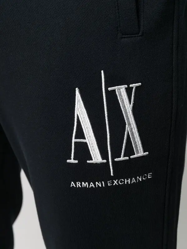 Armani Exchange Logo-embroidered Track Pants - Blue