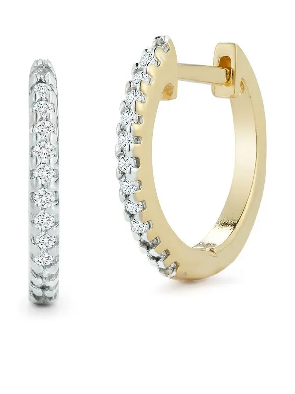 Mateo 14kt Yellow 12mm Diamond Huggie Earrings - Gold