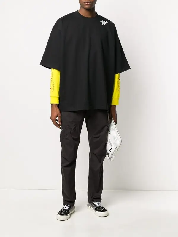 We11Done Logo-print Oversized T-shirt - Black