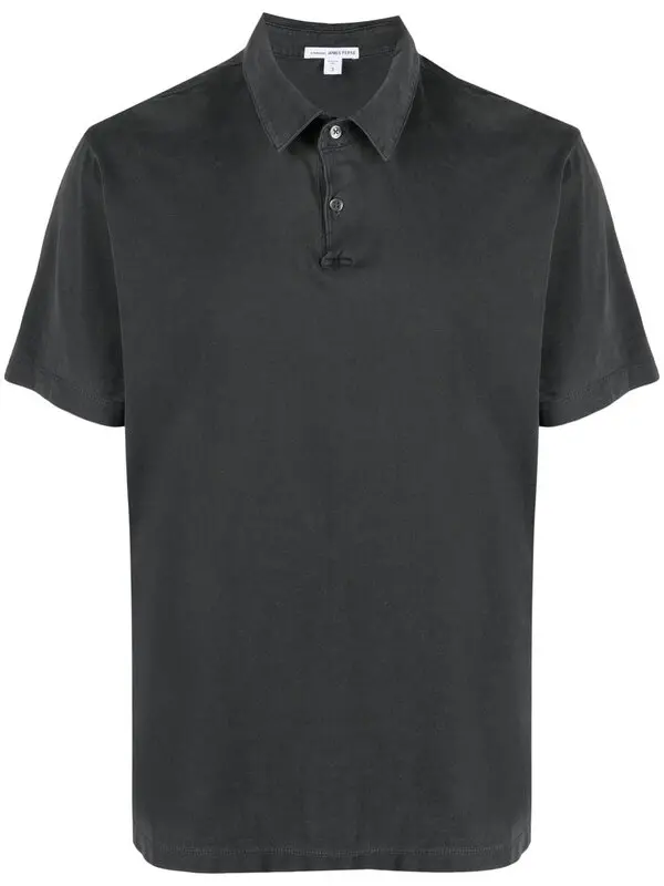 JAMES PERSE Sueded-jersey Polo Shirt - Grey