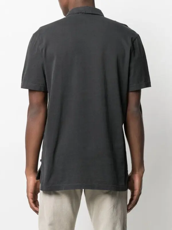 JAMES PERSE Sueded-jersey Polo Shirt - Grey