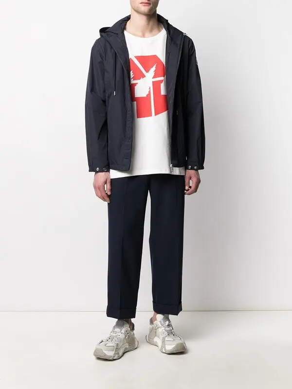 Moncler Logo Trim Windbreaker Jacket