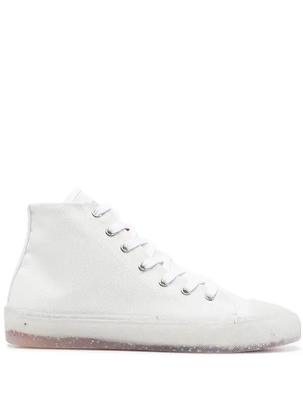 Moschino Clear Glitter Sole High-top Sneakers - White