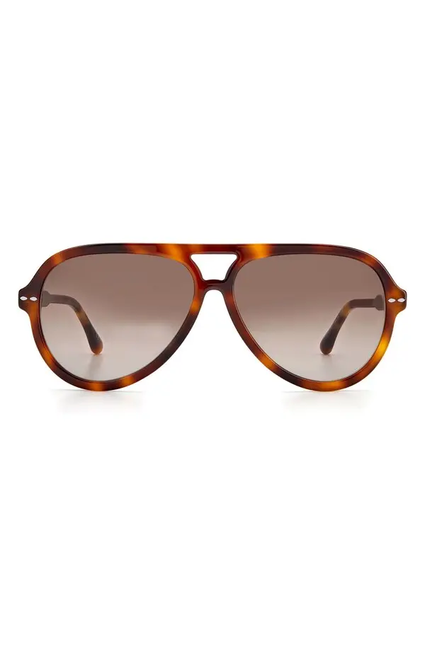 Isabel Marant 59mm Gradient Aviator Sunglasses - Dark Havana  display picture 3