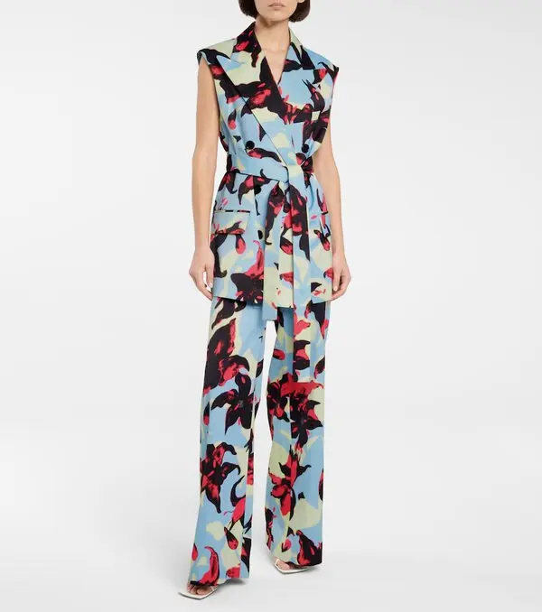 Dries Van Noten Floral Print Viscose Blazer