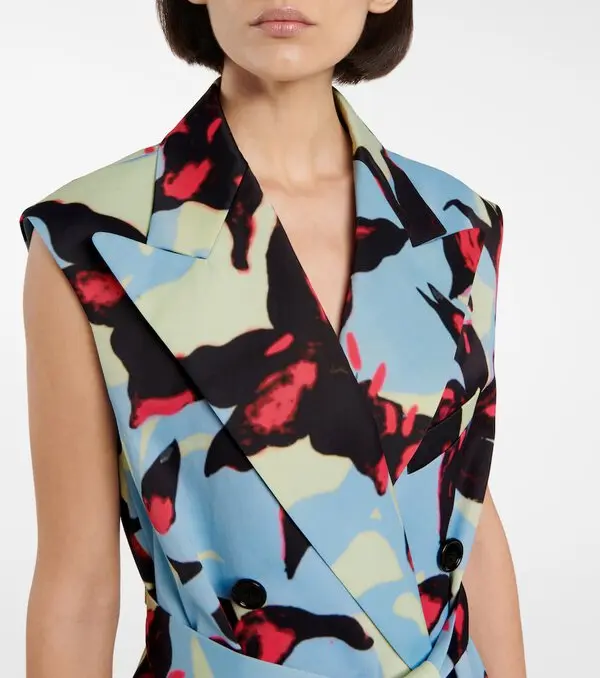 Dries Van Noten Floral Print Viscose Blazer