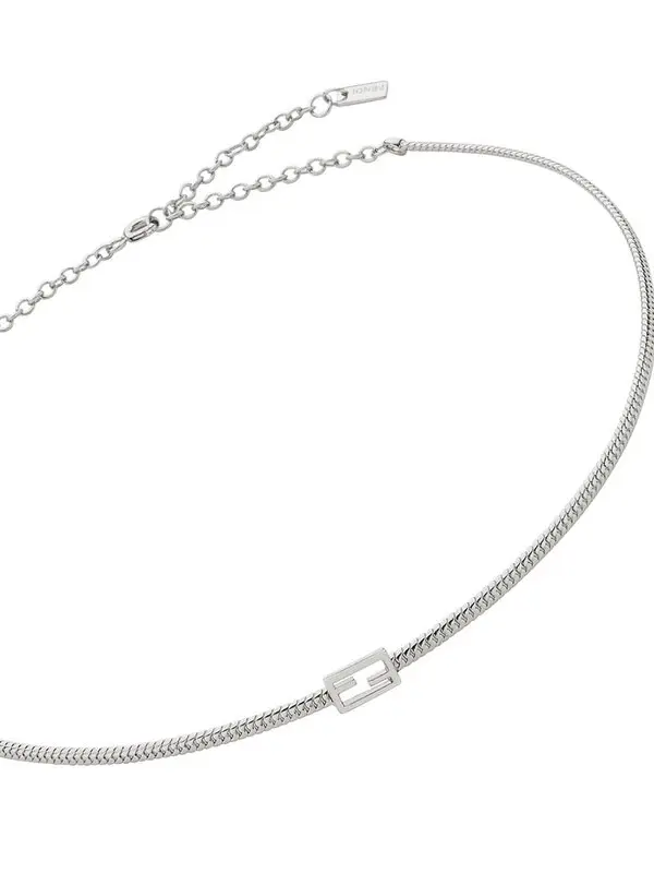 Fendi Baguette Chain Necklace - Silver | Editorialist