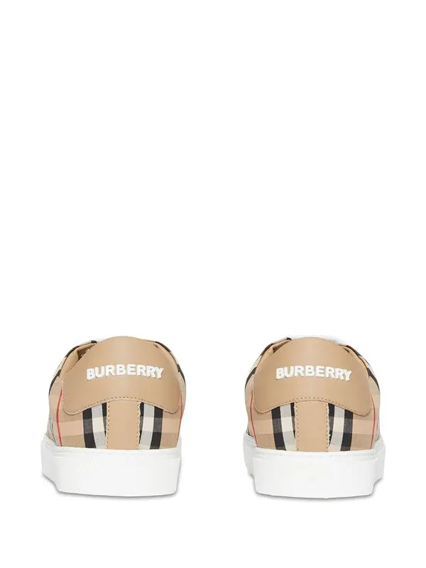 Burberry Check Lace-up Sneakers - Brown
