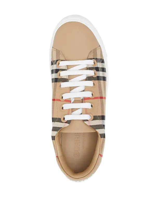 Burberry Check Lace-up Sneakers - Brown