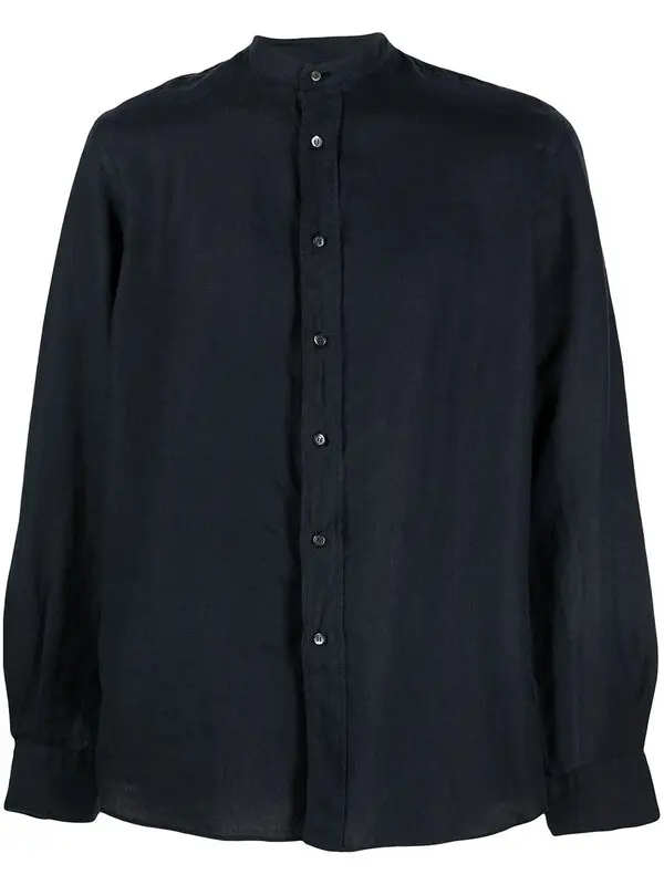 Aspesi Band-collar Linen Shirt
