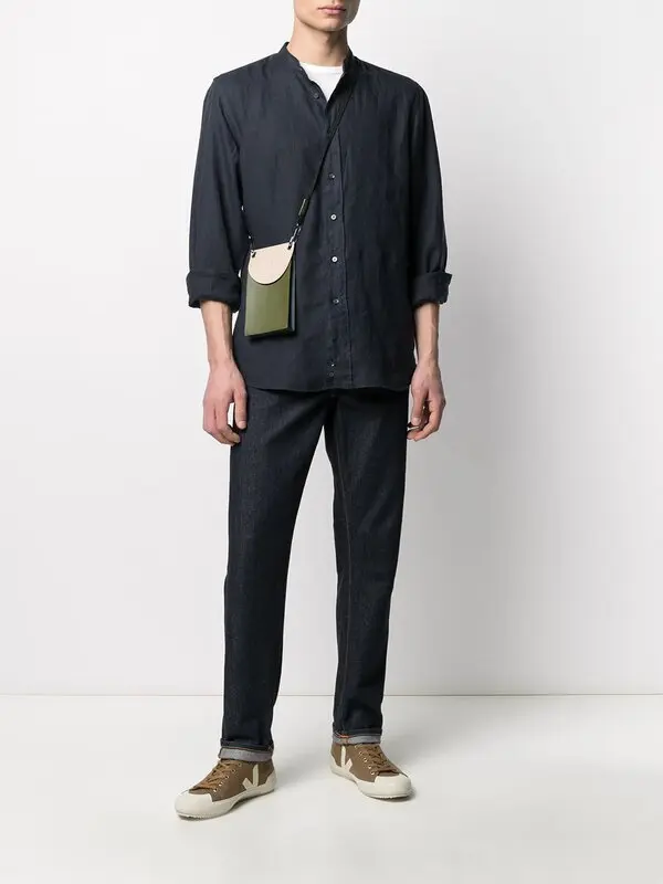 Aspesi Band-collar Linen Shirt