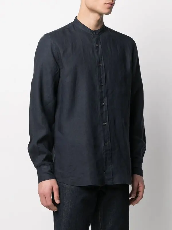 Aspesi Band-collar Linen Shirt