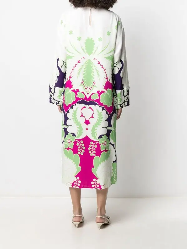 Valentino Garavani Floral Print Silk Midi Dress