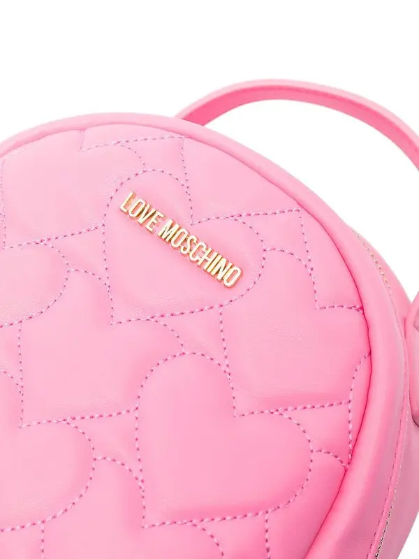 Moschino Heart-Quilted Faux-Leather Backpack In Pink - 40% Off