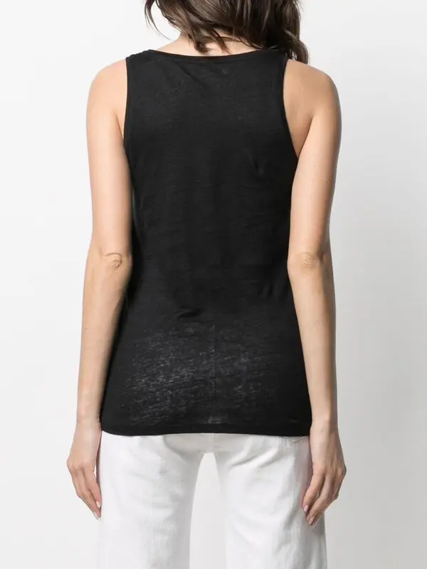 Majestic Filatures Linen Tank Top - Black
