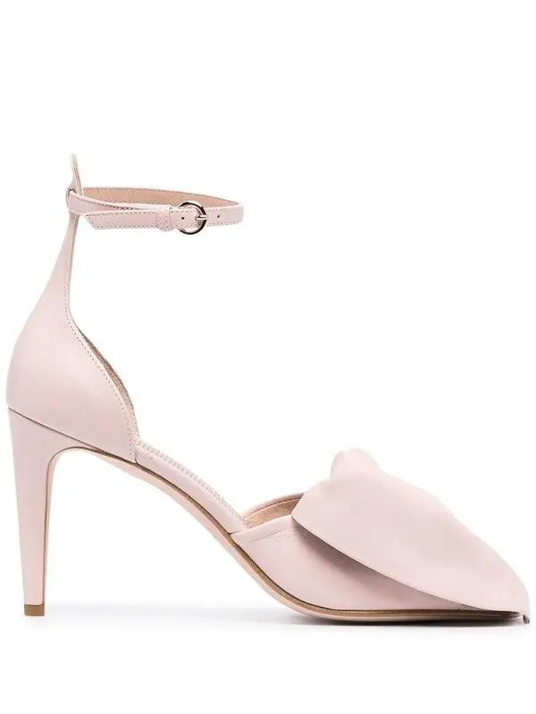 Red Valentino Split Bow Leather Sandals - Pink