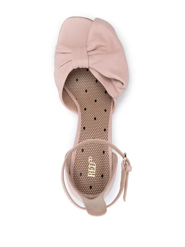 Red Valentino Split Bow Leather Sandals - Pink